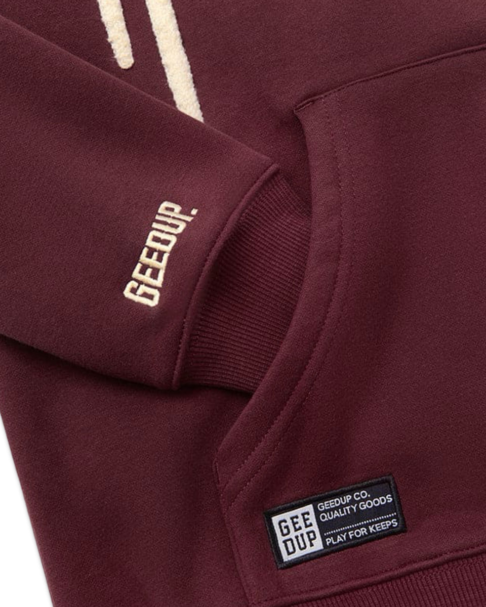 Buy the Geedup Handstyle Hoodie in Maroon and Cream (2024) at Bisy ...