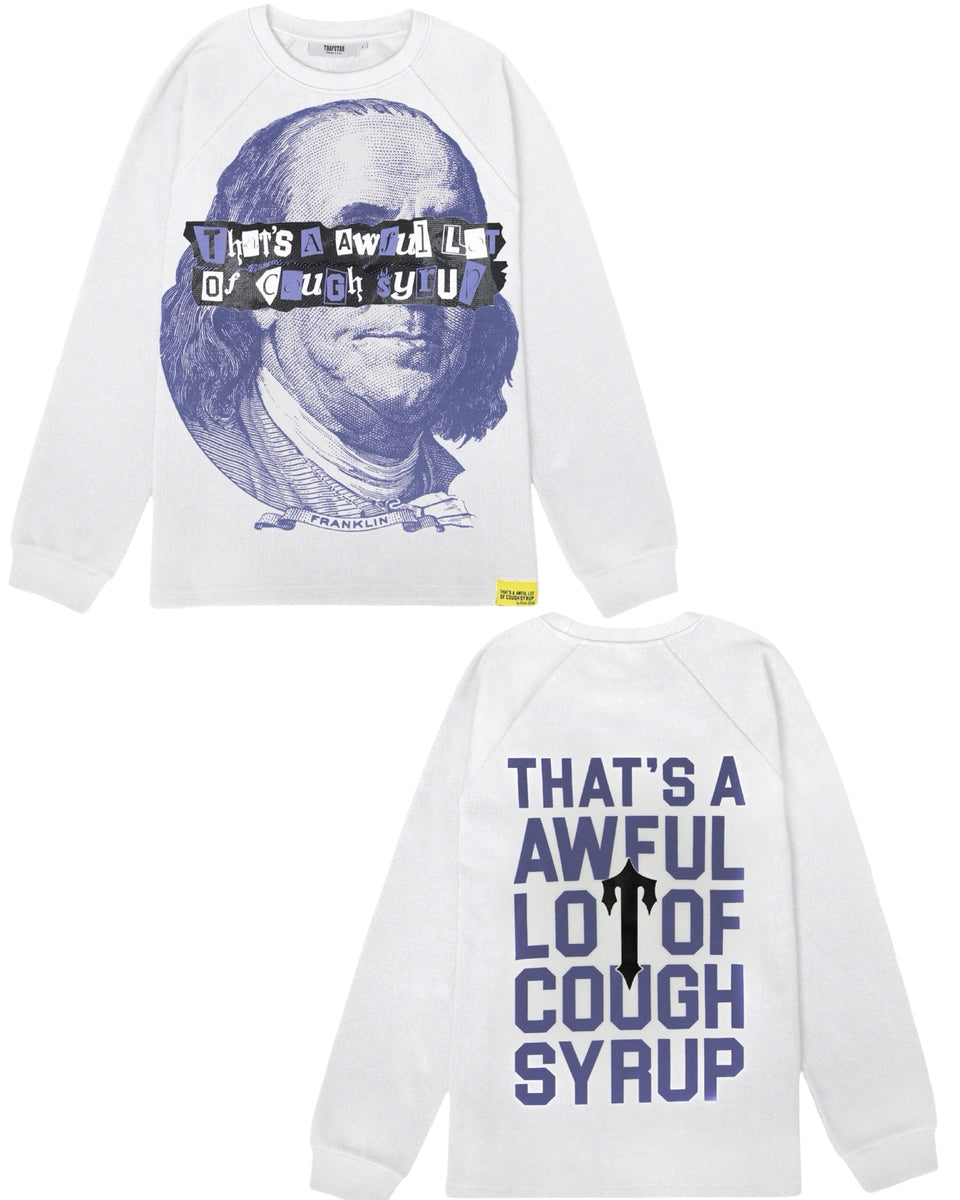 Buy the Trapstar x Cough Syrup Benjamin Frankline Long Sleeve Waffle ...